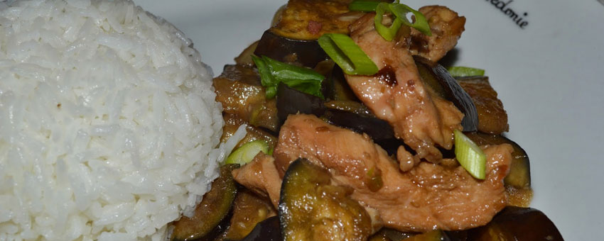 Recette minceur : Sauté de poulet aux aubergines